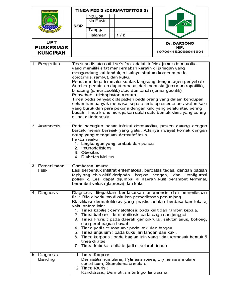 Form PPK Tinea Pedis | PDF