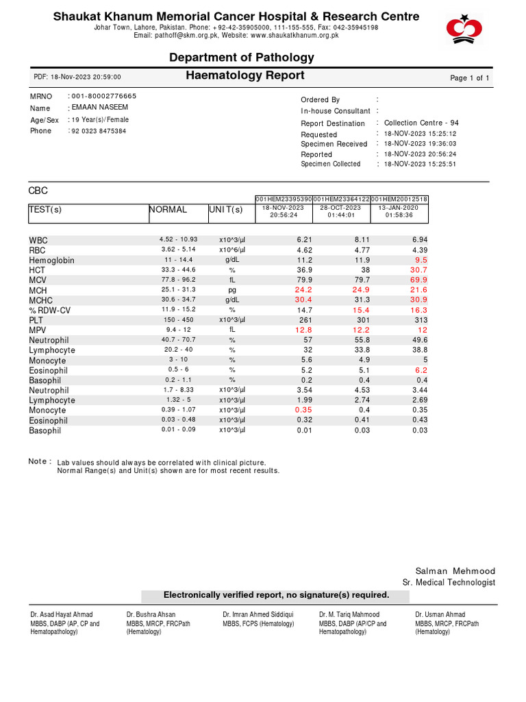Haematology Report for Clinicians | PDF | Medicine | Hematology