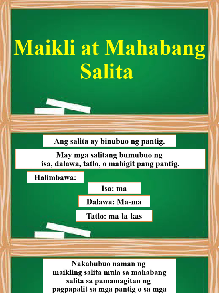 FIL Maikli at Mahabang Salita | PDF