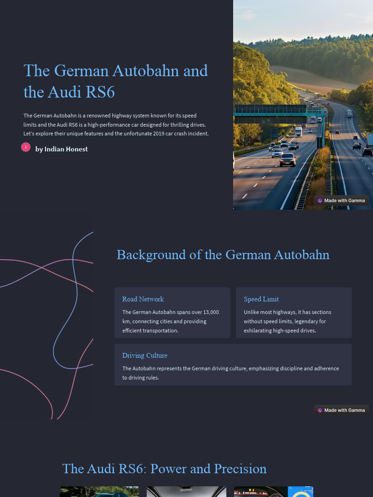 The German Autobahn and The Audi RS6 | PDF | Traffic Collision | Speed ...