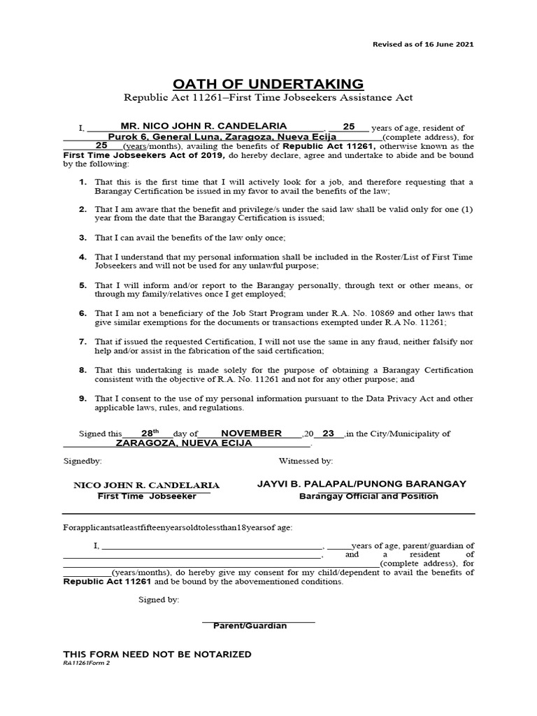 FORM2 Oath of Undertaking Asof16june2021 | PDF | Common Law | Government