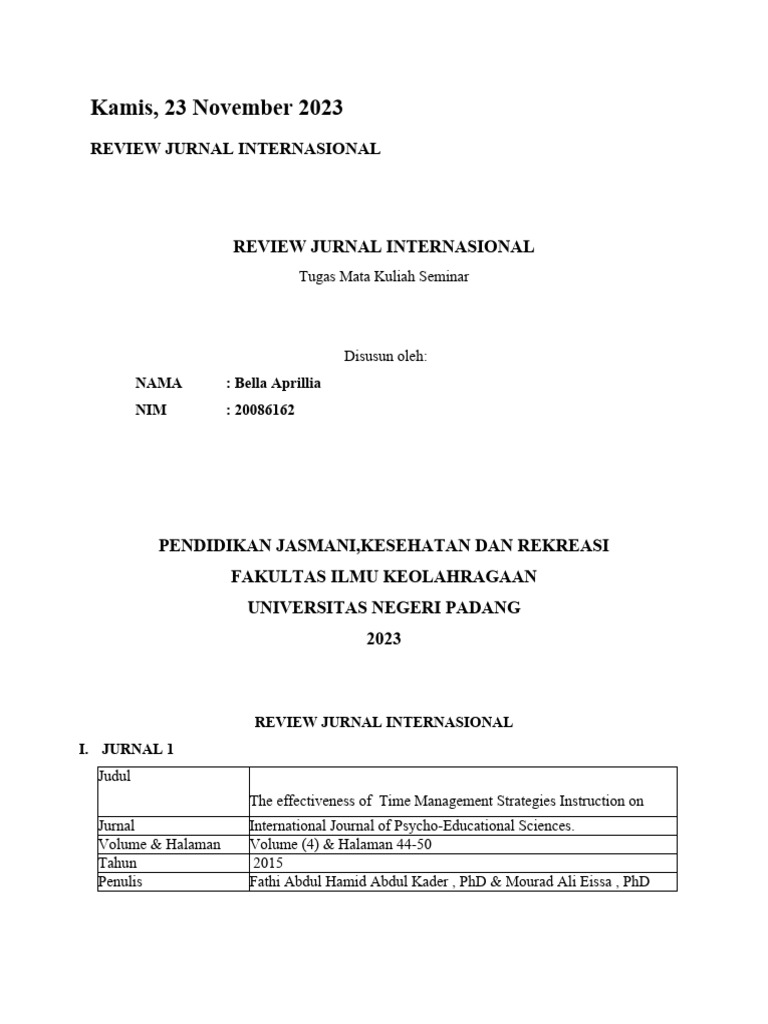 Review Jurnal Internasional | PDF