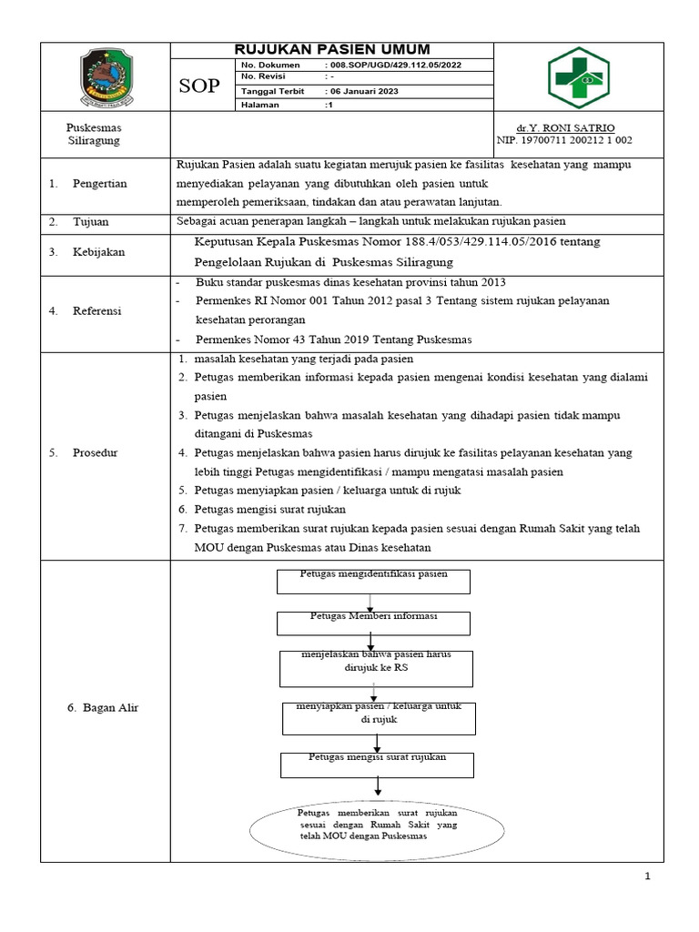 Sop Rujukan Pasien Umum | PDF