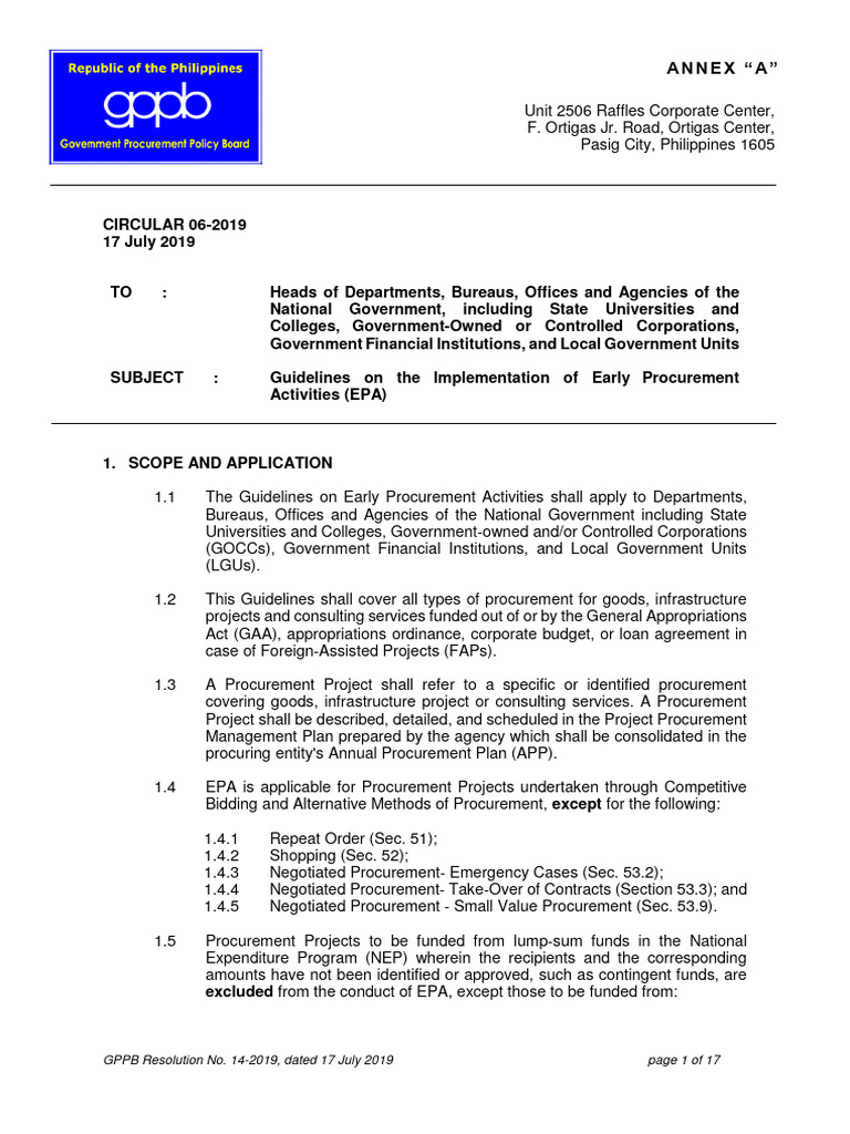 GPPB Circular No. 06 2019 | PDF | Procurement | United States ...
