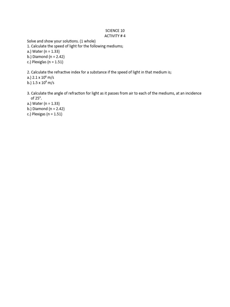 Science 10 Activity 4 | PDF | Art