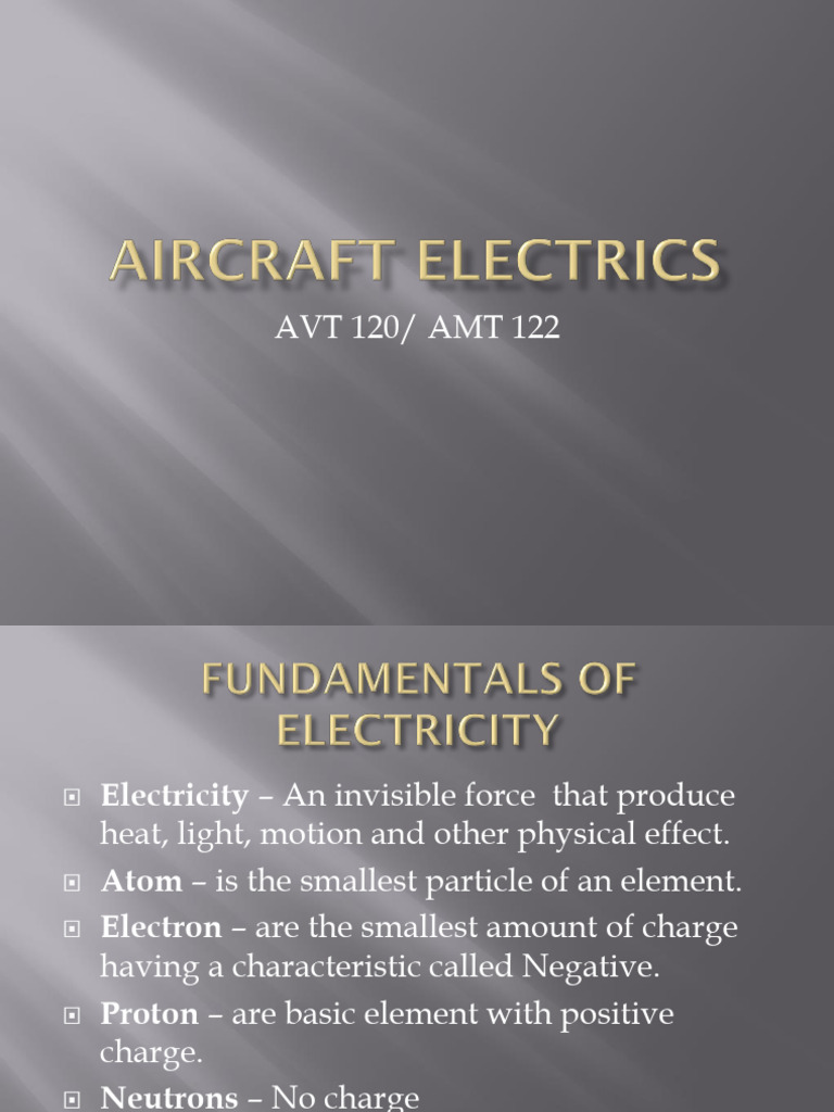 AIRCRAFT Basic Electricity | PDF