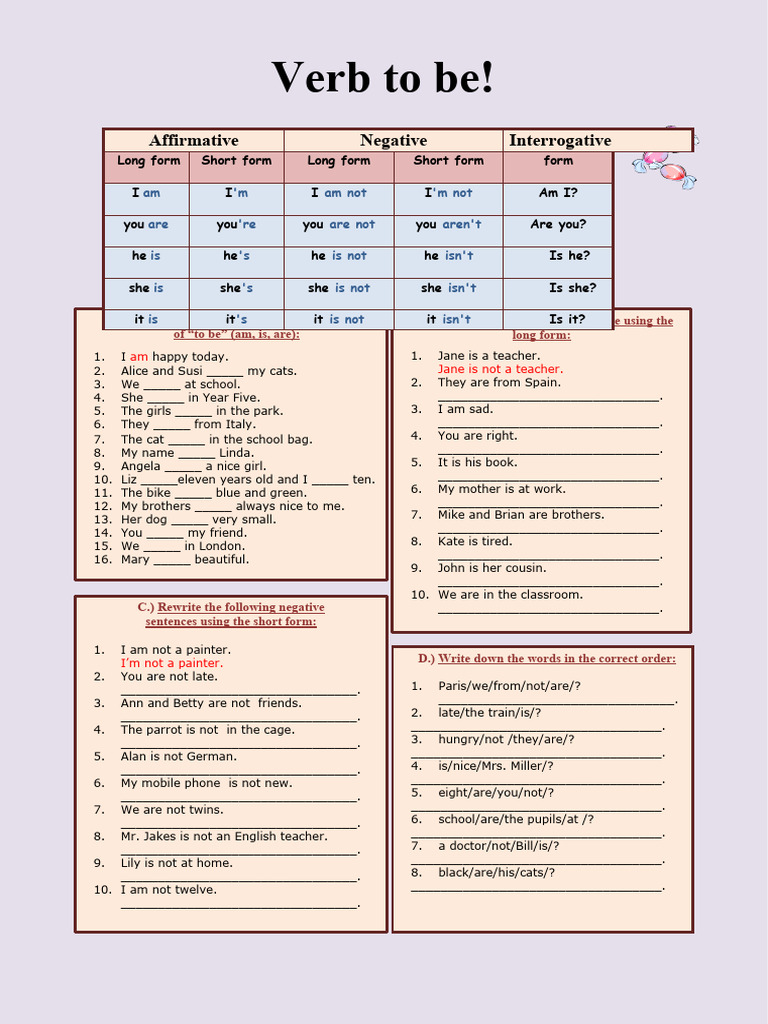 Review Verb To Be | PDF | Linguistic Typology | Languages