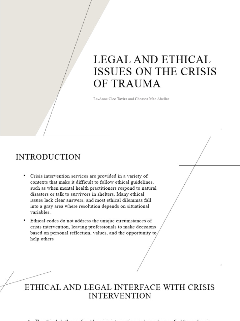 Ethical Dilemmas in Crisis Intervention | PDF