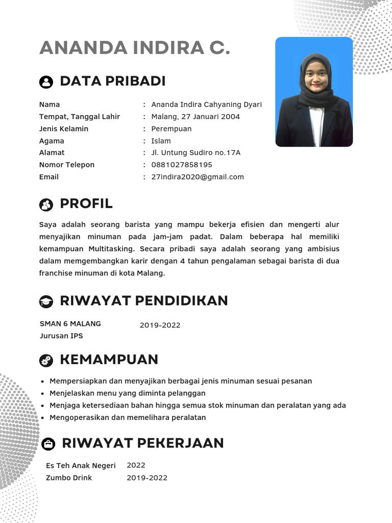 CV Ananda Indira | PDF | Karier & Perkembangan | Gaya Hidup