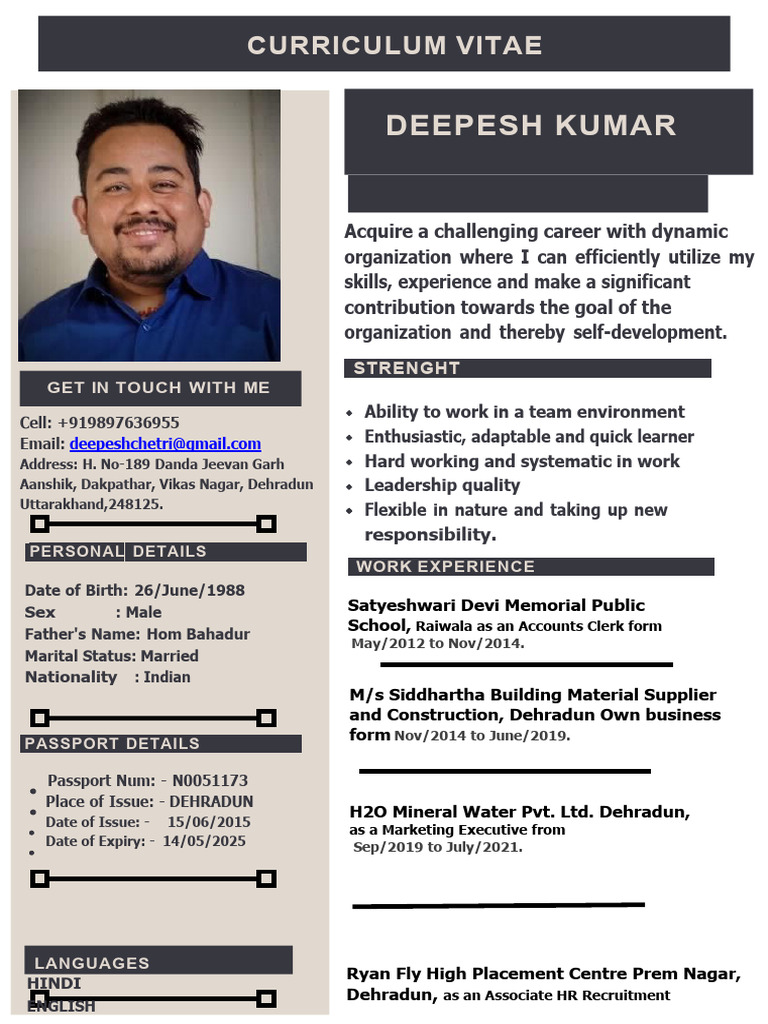Deepesh Shrama New Resume Till Date | PDF