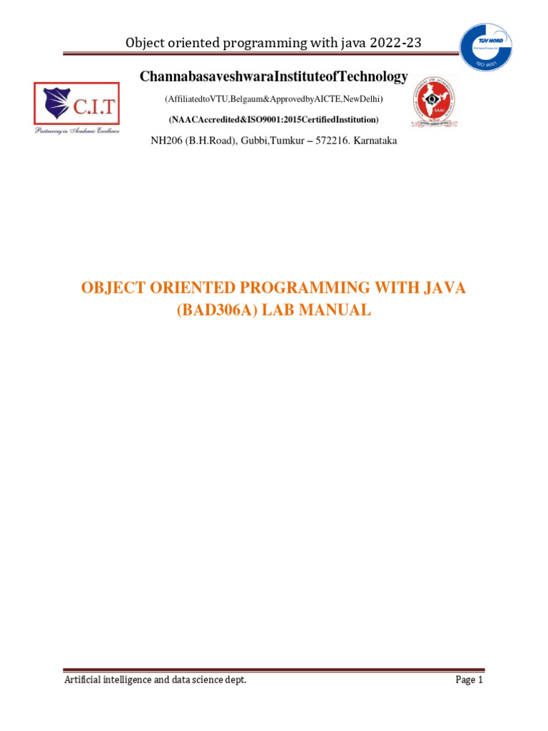 Java Manual 3rd Sem Complete11 | PDF