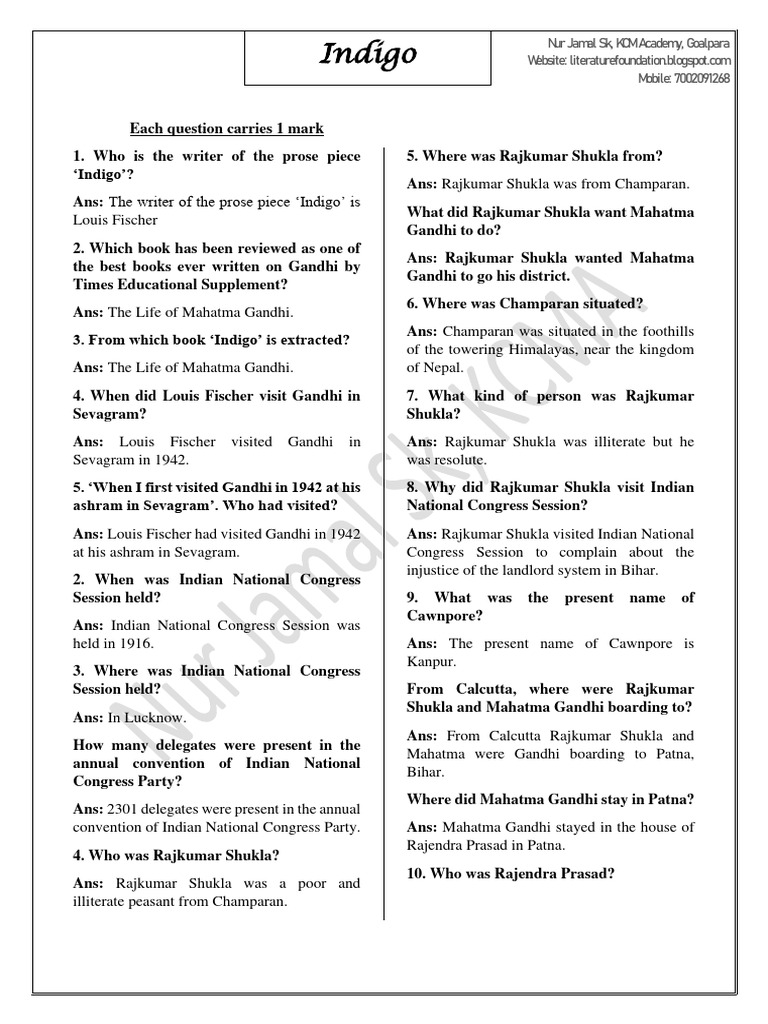 Indigo | PDF | Mahatma Gandhi