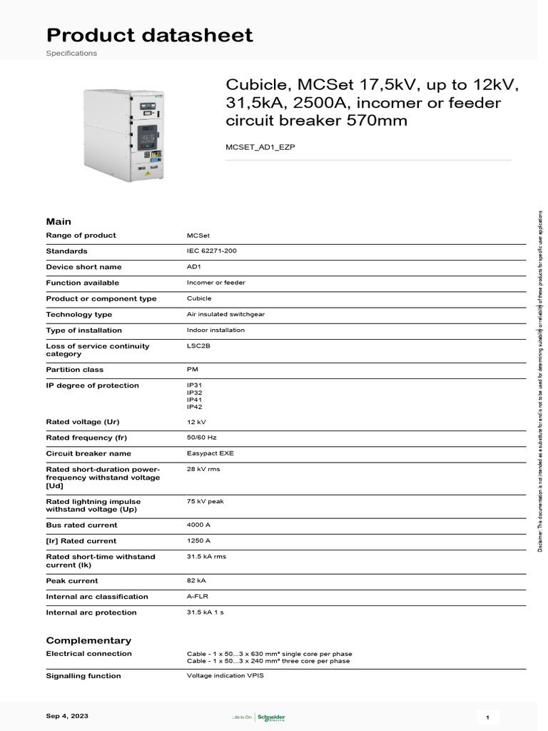 MCSet 17.5kV Air Insulated Switchgear | PDF | Relay | Components