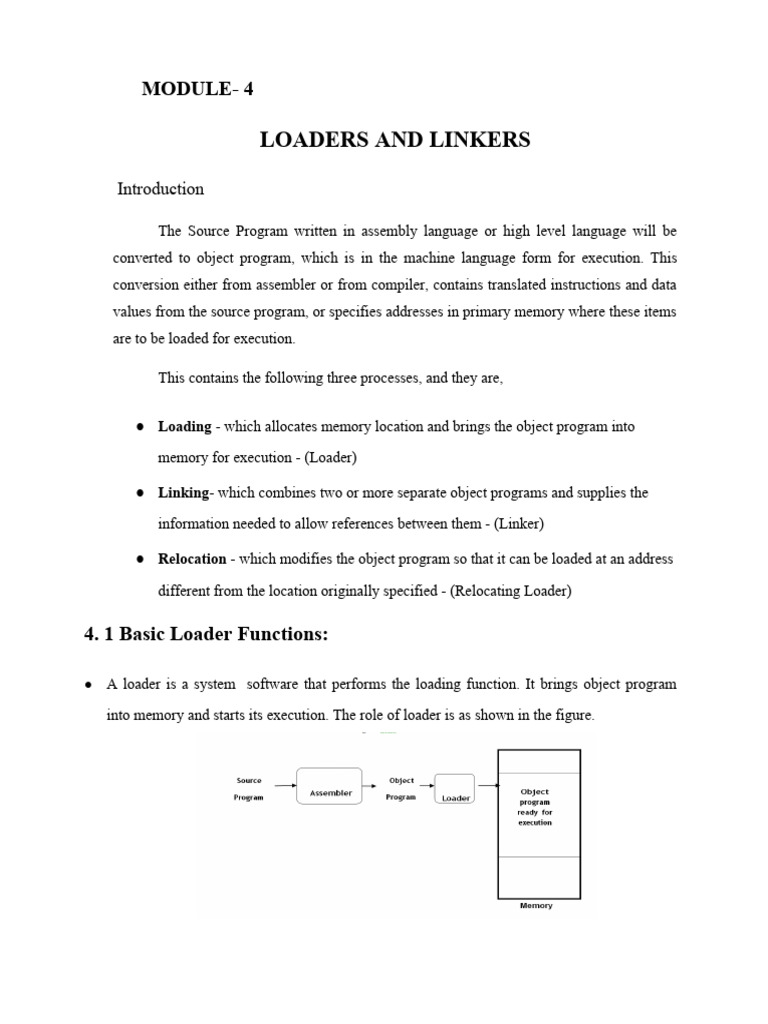 Loaders and Linkers Overview | PDF