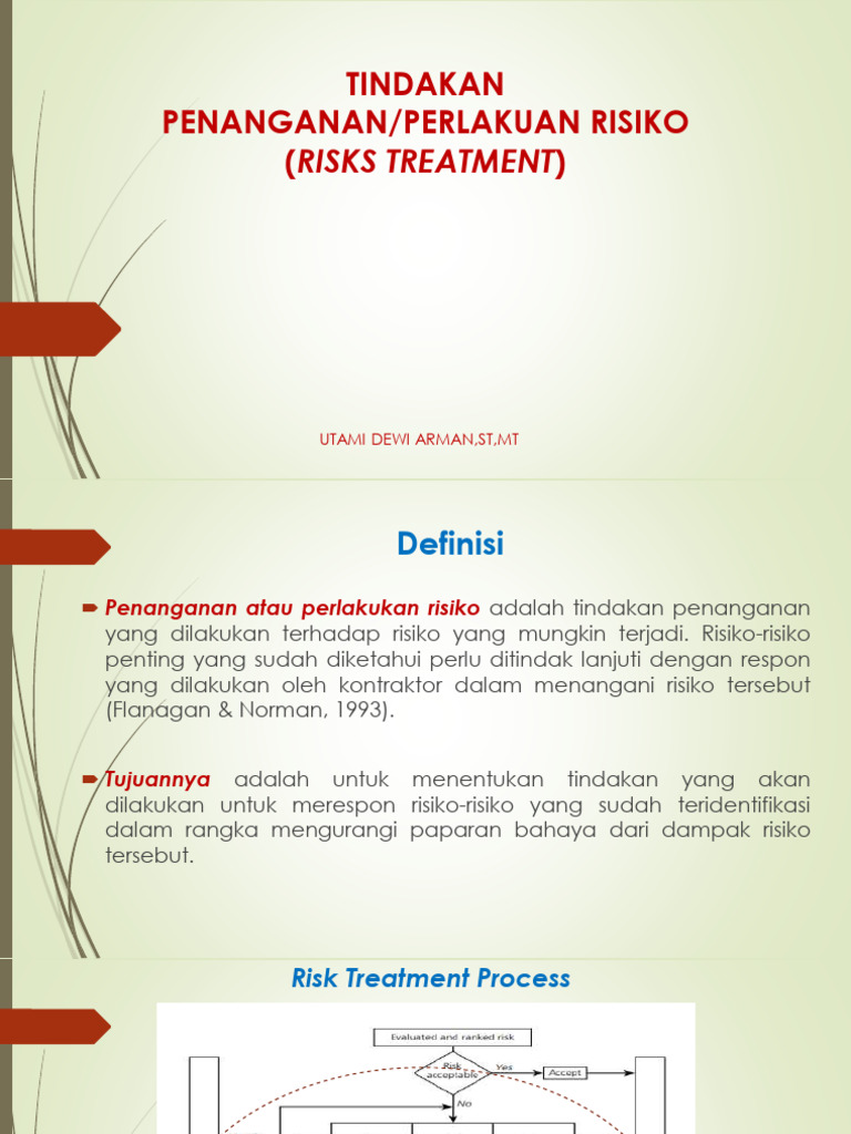 Pertemuan 6 Penanganan Risiko (Risk Treatment) | PDF