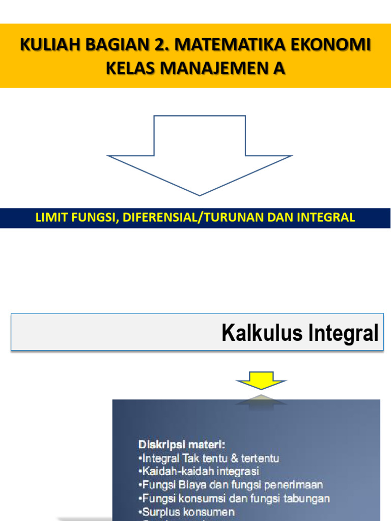 Kalkulus Integral Untuk Ekonomi | PDF