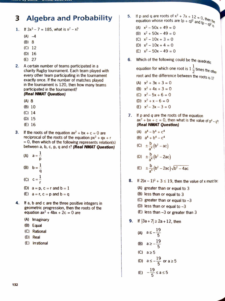 Nmat Og - Algebra, Prob, Di DS | PDF