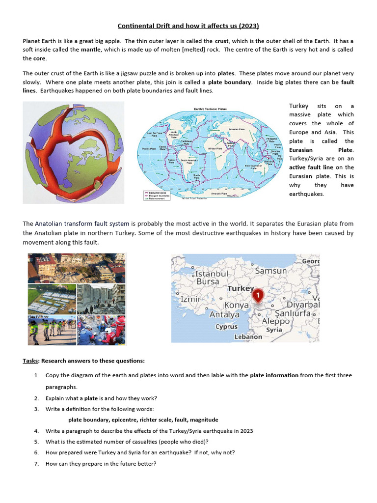 2 - Continental Drift Info Sheet 2023 1 | PDF | Plate Tectonics ...