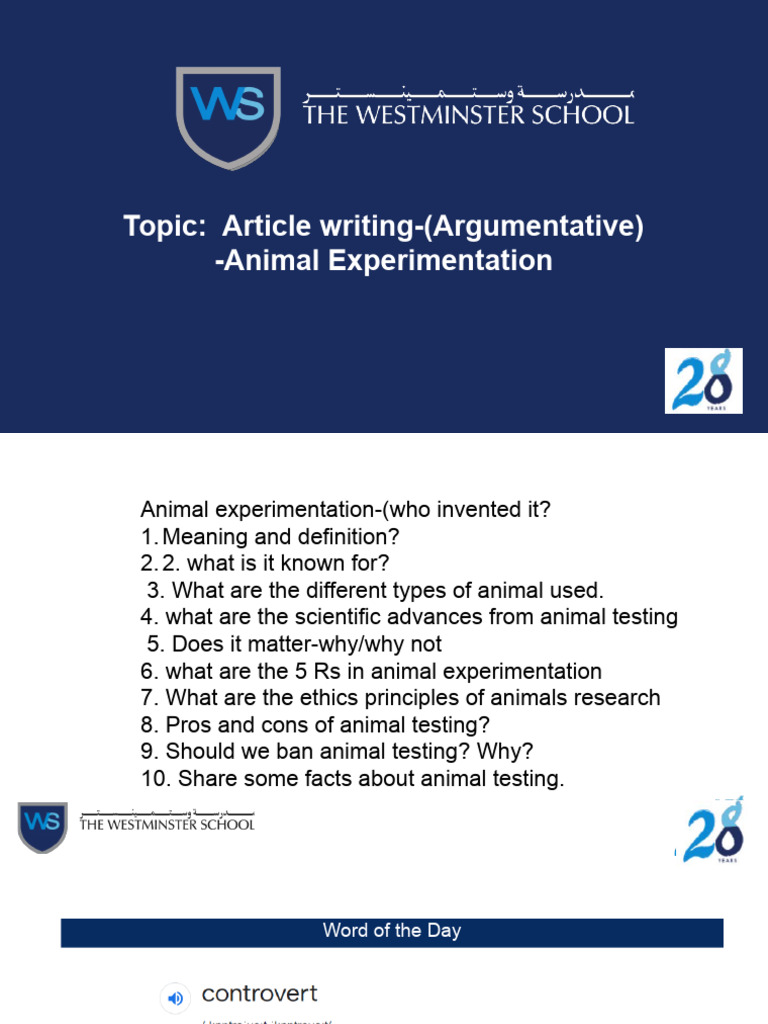 12 As Eng Animal Experimn-Argumentative Writing | PDF | Animal Testing ...