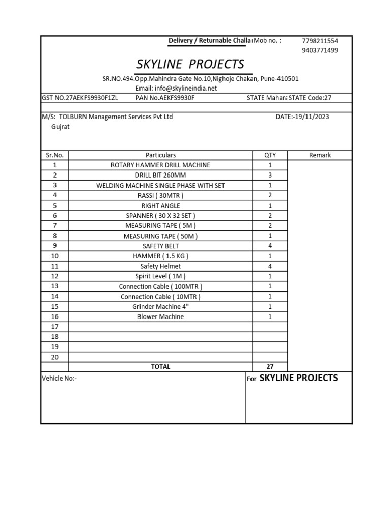 Delivery Challan | PDF