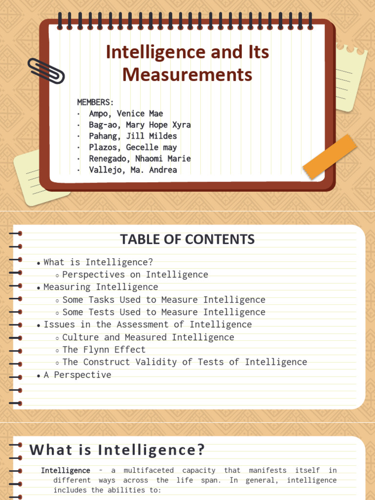 Measuring Intelligence in Psychology | PDF