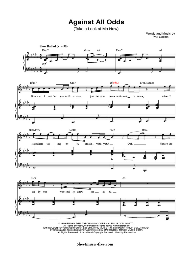 Against All Odds Mariah Carey Sheet Music | PDF