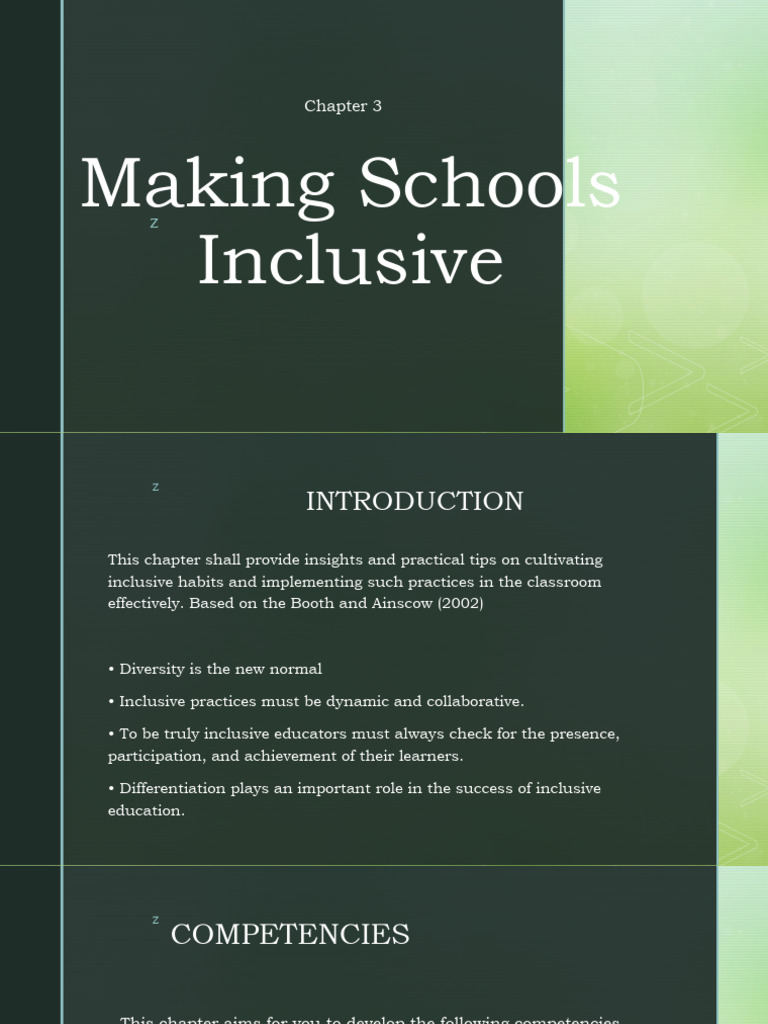 Chapter 3 Making Schools Inclusive 1 | PDF | Differentiated Instruction | Special Education