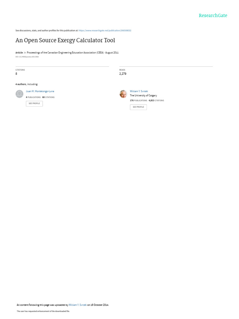 An Open Source Exergy Calculator Tool | PDF