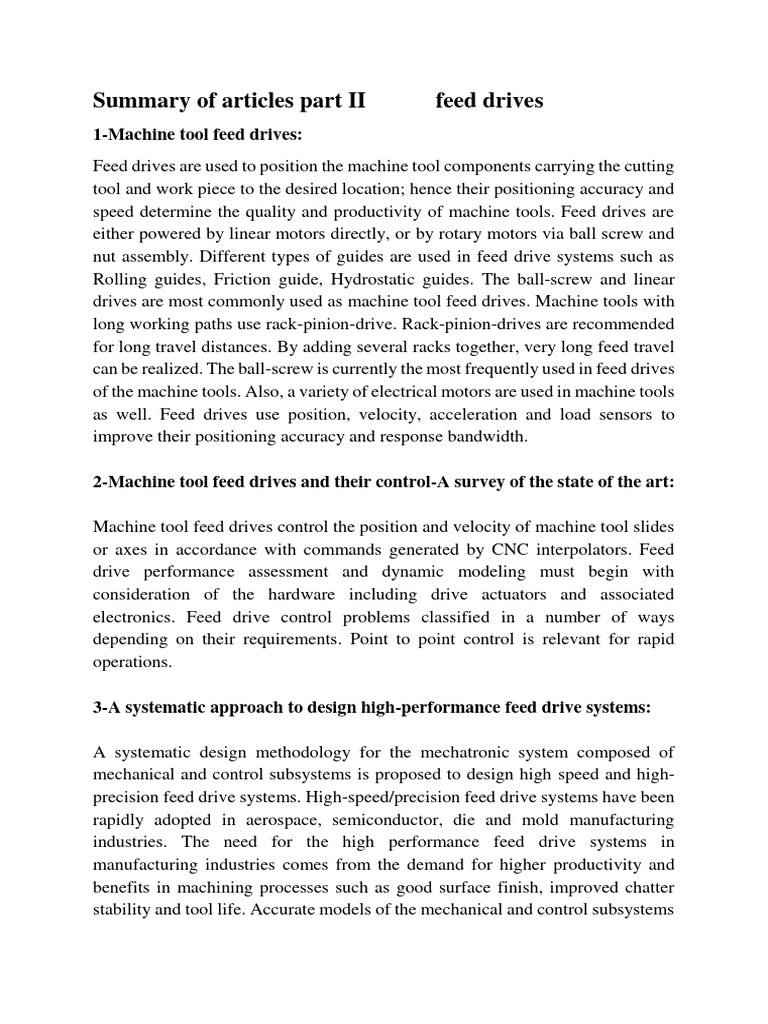 Feed Drives | PDF | Machines | Machine Tool