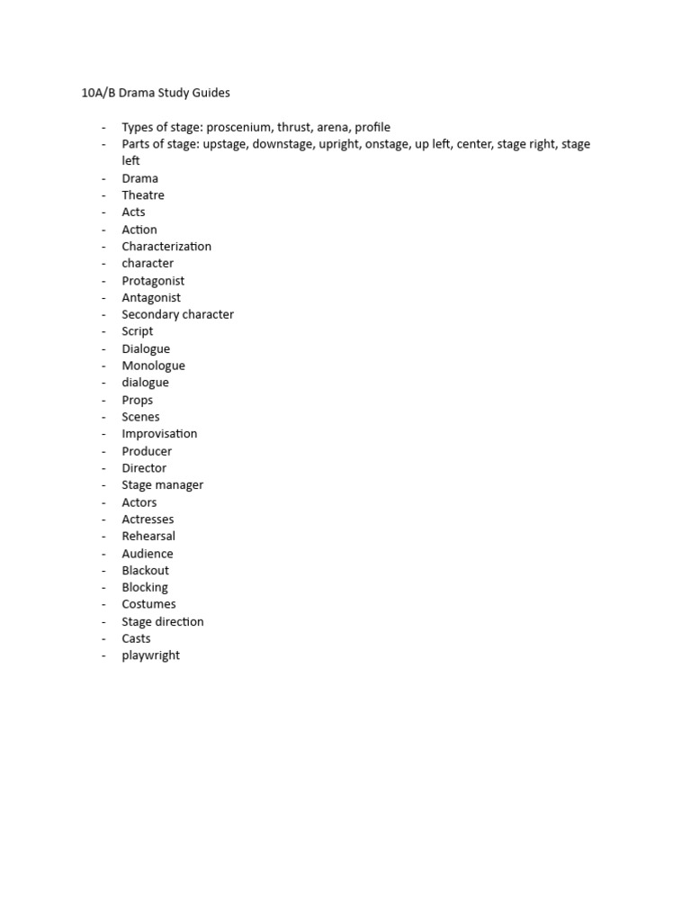 Grade 10 Drama Study Guides | PDF | Art