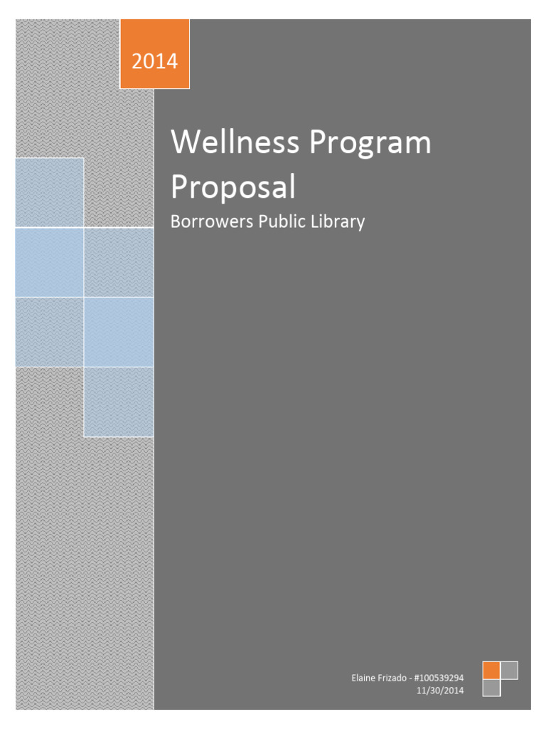 Library Wellness Program Proposal | PDF | Employment | Sedentary Lifestyle