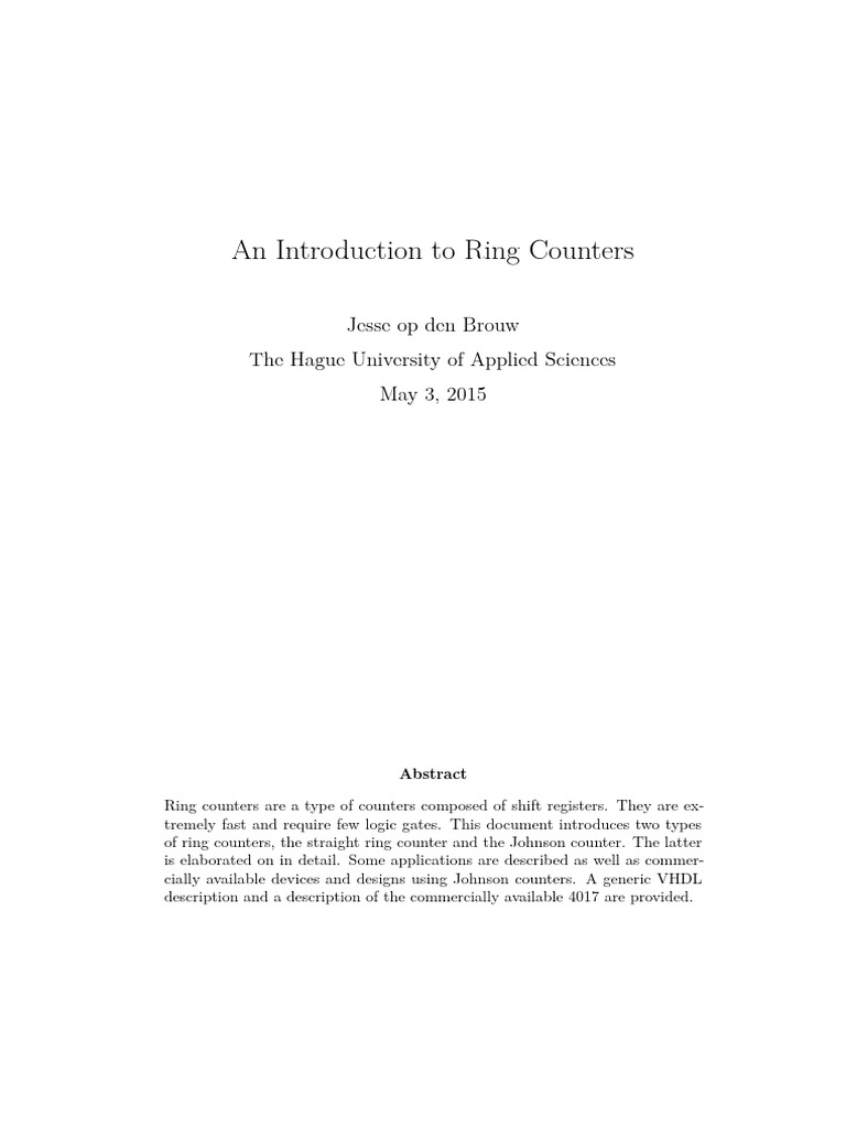ring_counters | PDF | Vhdl | Electrical Circuits