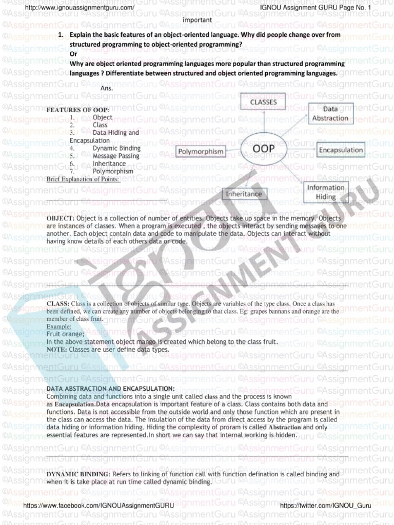 BCS-031 Ignou Important Question With Answer For IGNOU EXAM (Programming in C++) | PDF