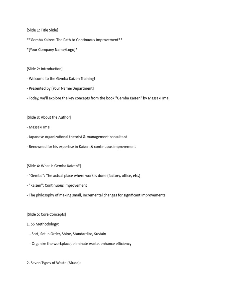 Gemba Kaizen PPT | PDF