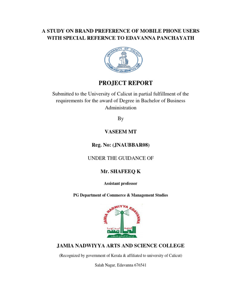 Vaseem Project Front Pages FINAL | PDF