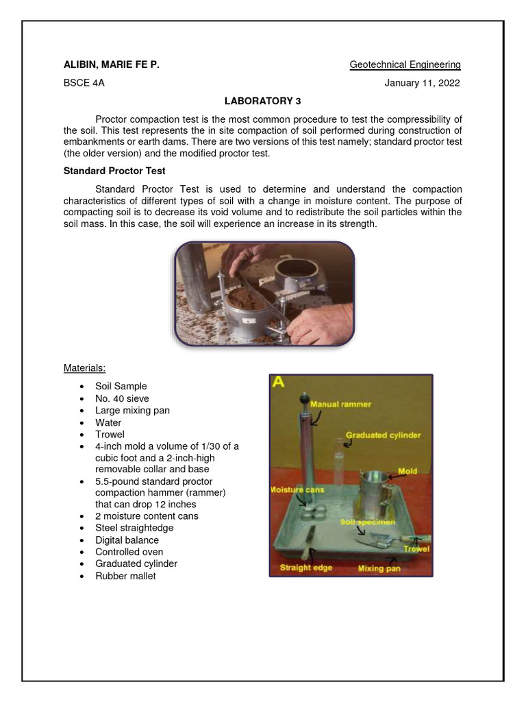 Alibin, Marie Fe P.-bscE 4A-Geotech-Laboratory 3 | PDF | Density | Physical Sciences