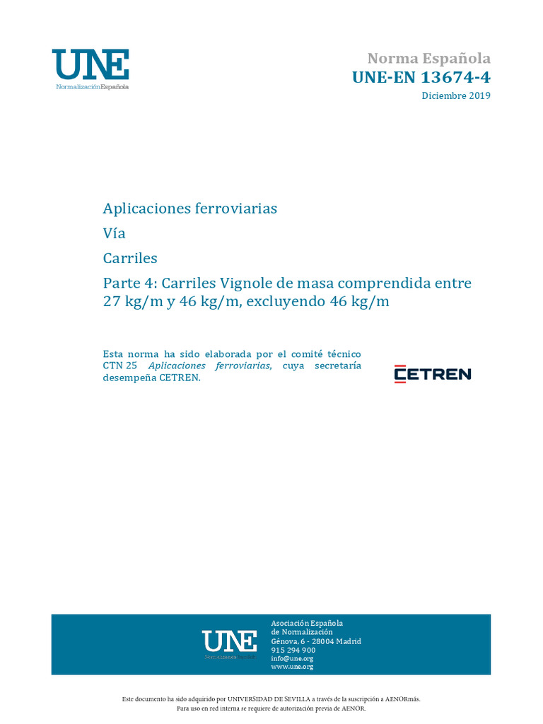 Une-En 13674-4 2019 | PDF | Acero | Laminado (metalmecánica)