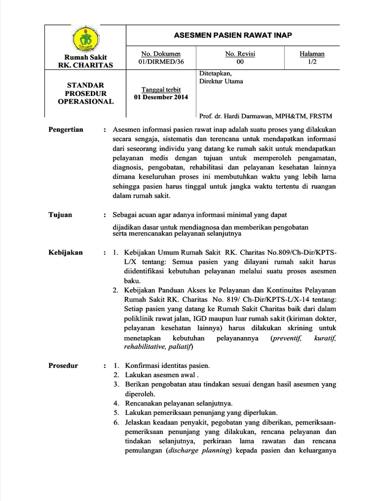 PDF Spo Asesmen Pasien Ranap - Compress | PDF