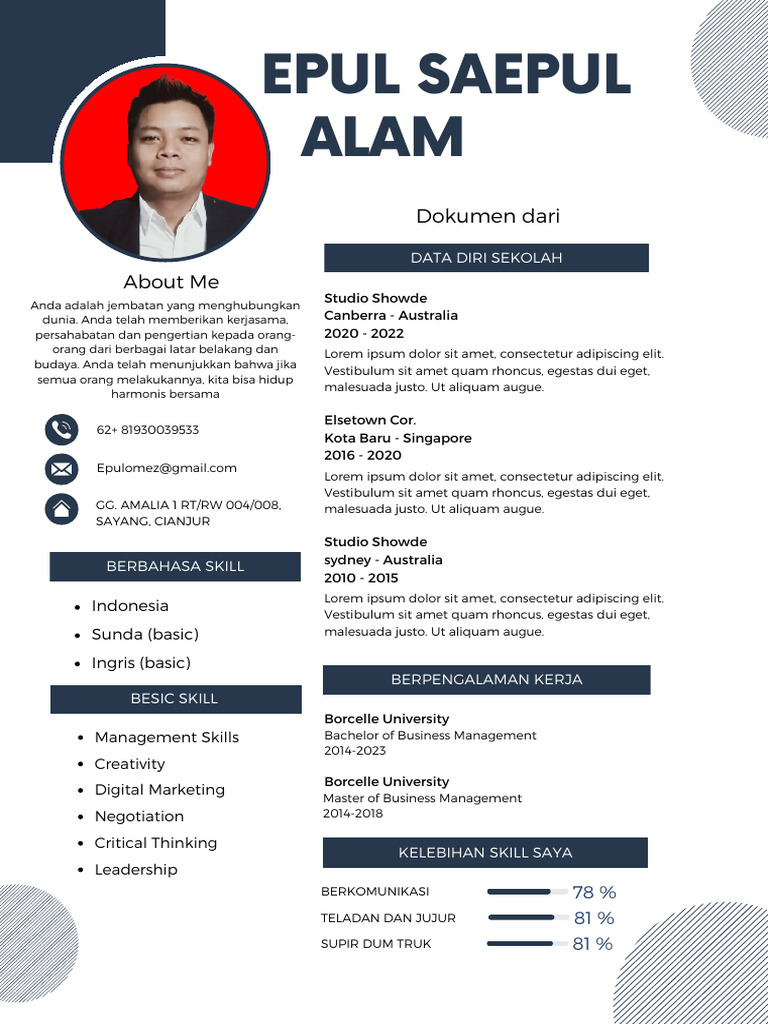 Profil Profesional Epul Saepul | PDF