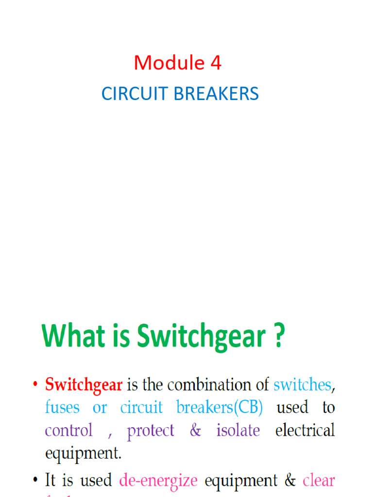 Module 4 Circuit Breakers | PDF