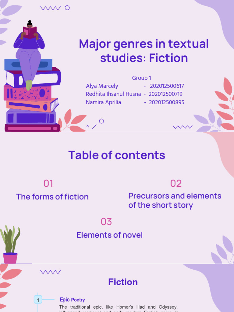 Major Fiction Genres & Elements | PDF | Narration | Novels