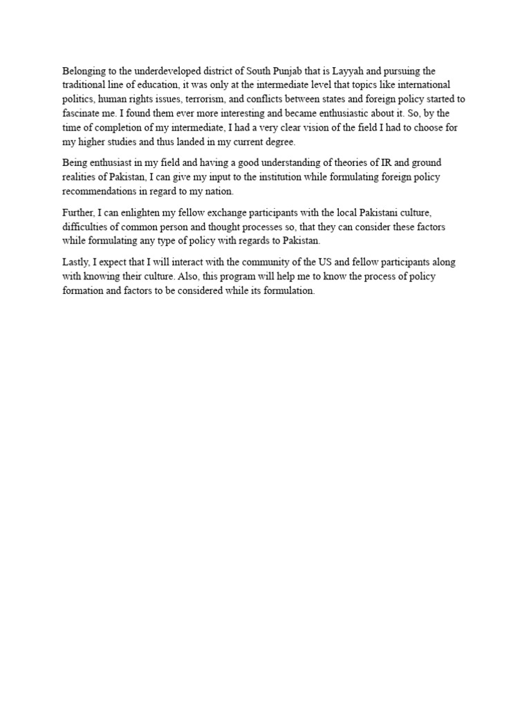 SOP For UGRAD | PDF