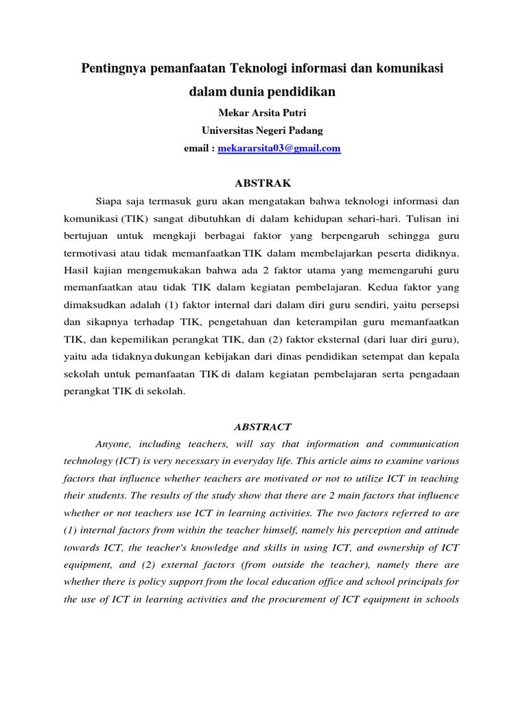 Pentingnya Pemanfaatan Teknologi Informasi Dan Komunikasi Dalam Dunia Pendi - 20231208 - 122527 ...