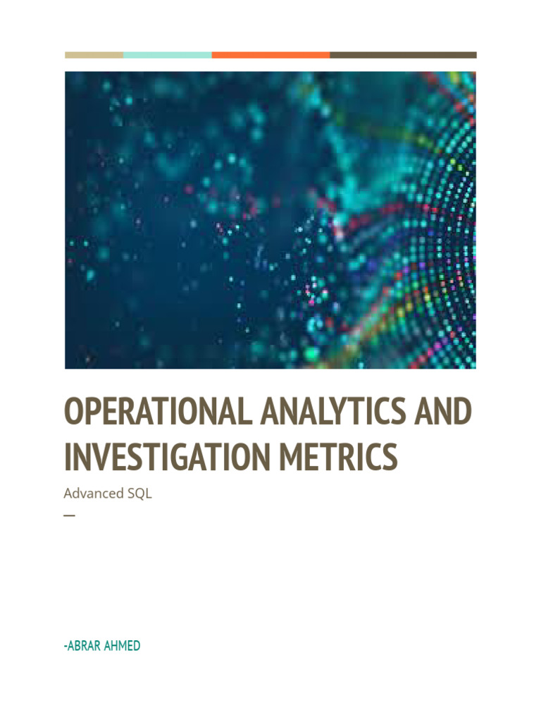 Operational Analytics and Investigating Metric Spike | PDF | Analytics ...