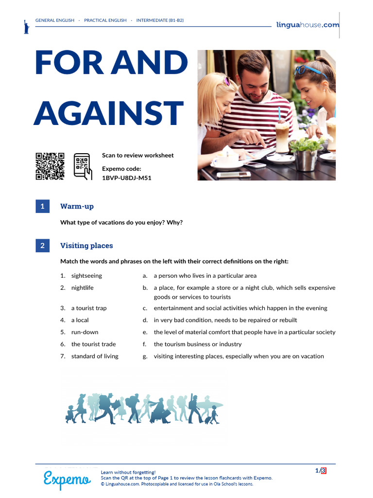 For and Against American English Student | PDF | Tourism