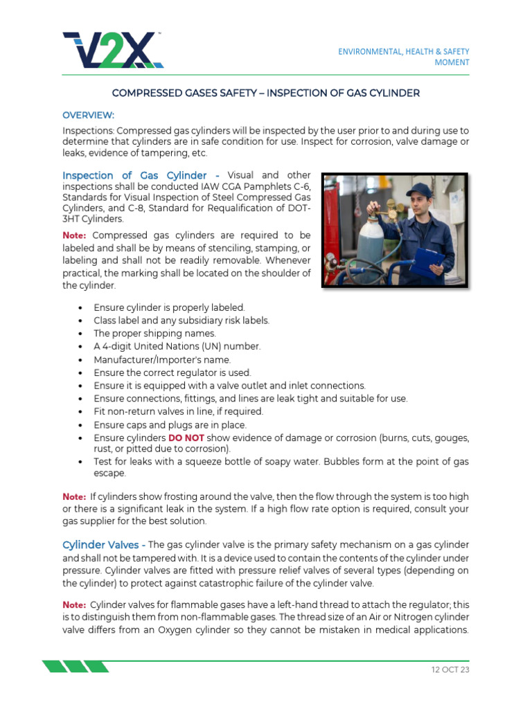 EHS Moment - Compressed Gases - Inspection of Gas Cylinder_ 12 Oct 23 ...