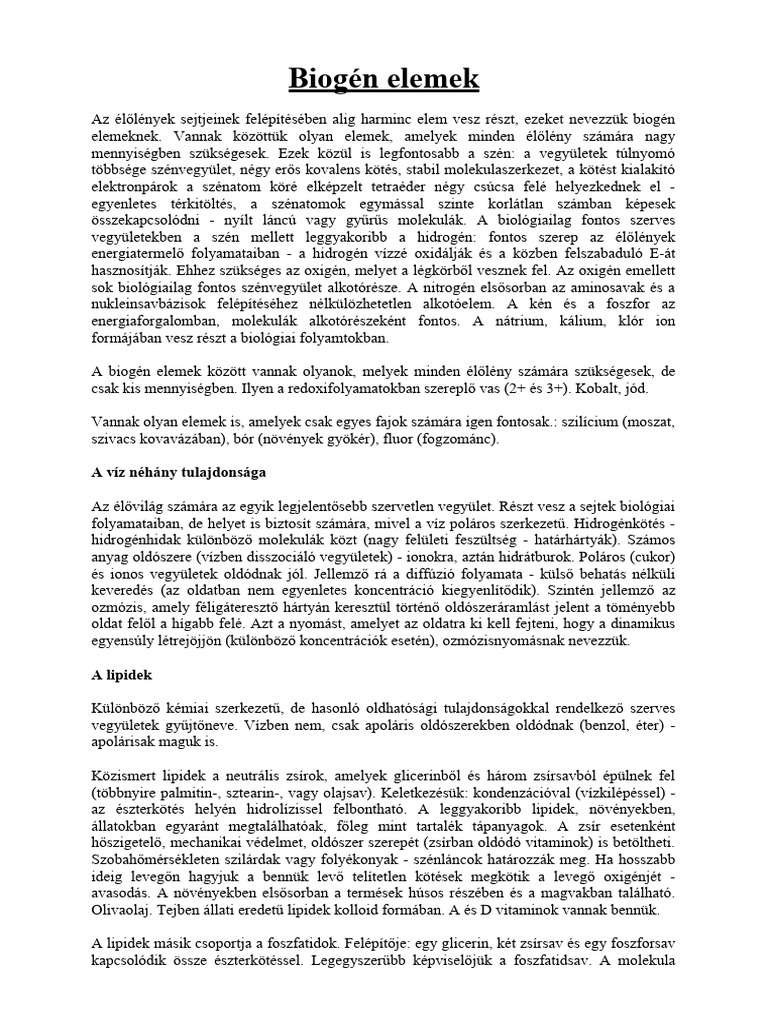 Biogen Elemek | PDF