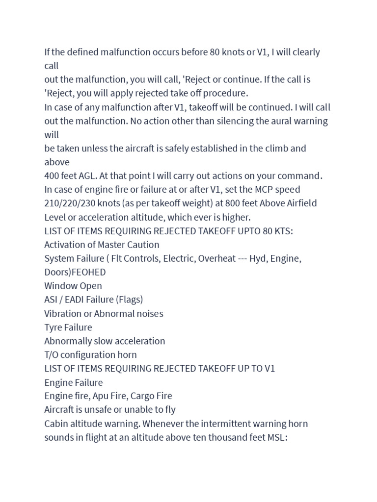 Takee Off Breafing B737 | PDF