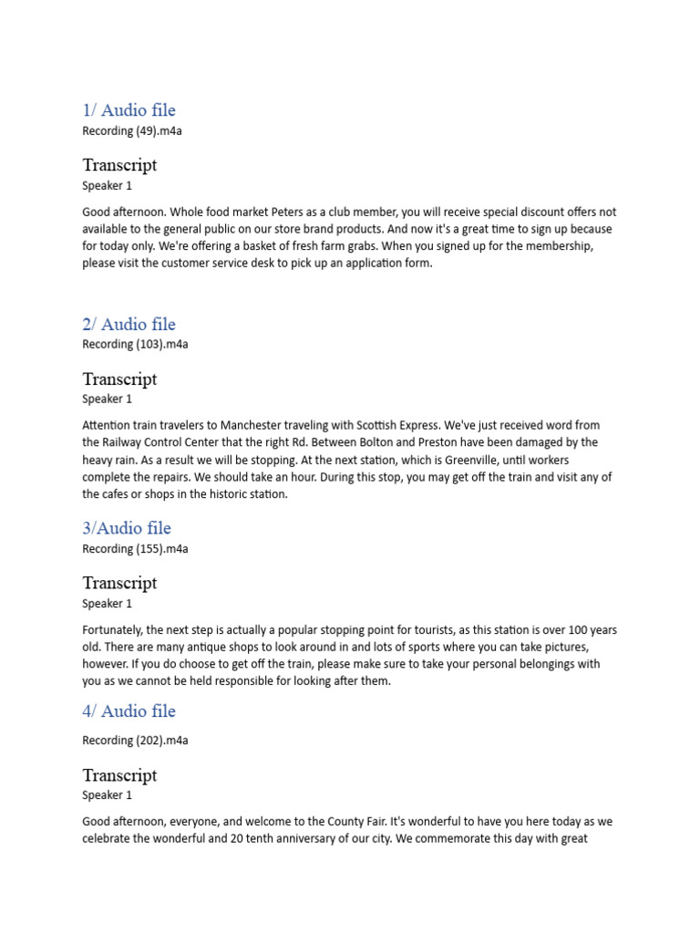 Transcript: 1/ Audio File | PDF