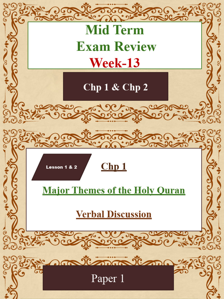 Week-13-Mid-Term Exam Review 2023-24 | PDF